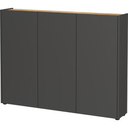 Germania Schuhschrank &raquo;Libbiano&laquo; Flurschrank, Soft-close, verstellb. B&ouml;den, in 3 H&ouml;hen, 2- oder 3-t&uuml;rig grau Holzwerkstoff Graphit, B/H/T: 138cm x 