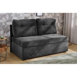 Jockenh&ouml;fer Schlafsofa &raquo;Torben, B: 130 cm, Liegefl. 126x191 cm&laquo; mit Schlaffunktion, Bettkasten & R&uuml;ckenkissen grau Cord: 100% Polyester B/H/T: 130cm x 85cm, Cord,