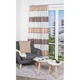 Home Wohnideen Vorhang &raquo;WALTER&laquo; Kr&auml;uselband 1 Stk. tlg. Kr&auml;uselbandschal WALTER Querstreifen braun Polyester 145cm, Kr&auml;uselband, 140cm