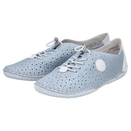 Rieker Damen Slip-On Sneaker Schlupfschuh, Halbschuh, Freizeitschuh mit Schnellverschluss blau 43