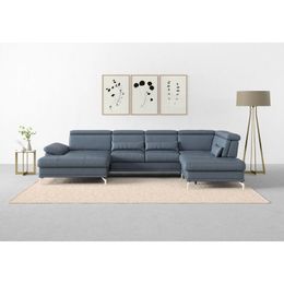 Sit & More sit&more Wohnlandschaft &raquo;Cabrio U-Form, B: 359 cm, mit Sitztiefen-, Arm- & Kopfteilverstellung&laquo; 3 Nierenkissen, Federkern, optional Schlaffunktion und