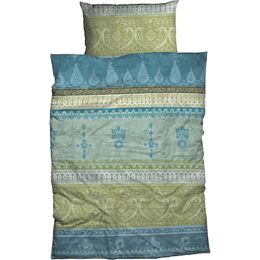 CASATEX Bettw&auml;sche &raquo;Indi&laquo; 3 Stk. romantisch, orientalisch, weich und gem&uuml;tlich gr&uuml;n Biber, Obermaterial: 100% Baumwolle B/L: 240cm x 220cm, 1 Stk., 2 
