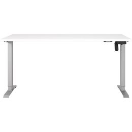 Germania Schreibtisch &raquo;Boras&laquo; Breite 120/140/160/180 cm, Metallgestell, elektrisch h&ouml;henverstellbar B/H/T: 180cm x 120cm x 80cm, Gestellfarbe Silber