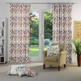 WIRTH Vorhang &raquo;Berlare&laquo; Schlaufen 1 Stk. tlg. orange Jacquard, Baumwolle, Polyester 185cm, Schlaufen, 132cm
