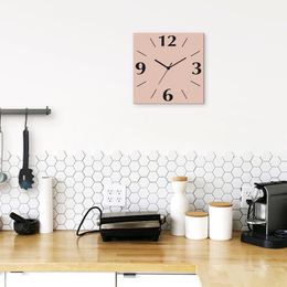 Artland Wanduhr &raquo;Uni Trendfarben&laquo; wahlweise mit Quarz- oder Funkuhrwerk, lautlos ohne Tickger&auml;usche rosa B/H/T: 30cm x 30cm x 0,3cm, Funkuhr, 4 Ziffern