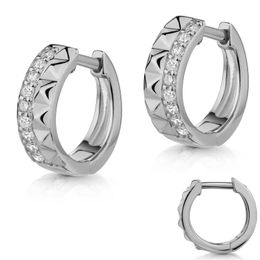 Firetti Damen Paar Creolen &raquo;Schmuck Geschenk Silber 925 Ohrschmuck Ohrringe&laquo; Made in Germany - mit Zirkonia (synth.) silber 13,3mm, Silber 925 (