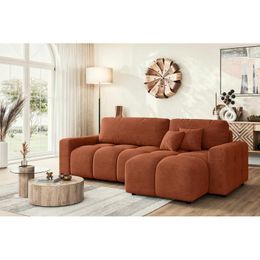 Home Affaire Ecksofa &raquo;FELICI, Schlafsofa 233cm, L-Form mit Recamiere beidseitig montierbar&laquo; Designsofa mit Bettfunktion und Bettkasten, Ma&szlig;e B/T/H: 