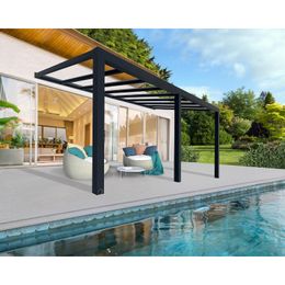 Terrassendach &raquo;Stockholm Alu Terrassen&uuml;berdachung&laquo; einfache DIY Montage grau Aluminium, Polycarbonat (PC) B/H/T: 588cm x 320cm x 331cm