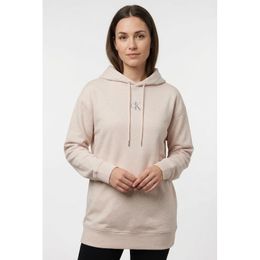 Calvin Klein Jeans Damen Sweatkleid &raquo;LS MONOLOGO PREMIUM TERRY HOODIE&laquo; Ohne Tasche Mit Rundhalsausschnitt, loose fit rosa XXL (46), N-Gr