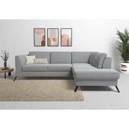 Sit & More sit&more Ecksofa &raquo;Olsen L-Form&laquo; inklusive Sitztiefenverstellung, optional Schlaffunktion, 15cm hoch grau 100% Polyester B/H/T: 248cm x 88cm x 201cm, 