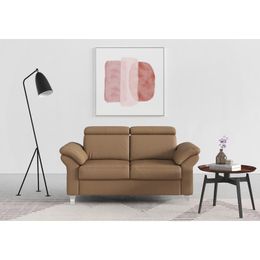 Sit & More sit&more 2-Sitzer &raquo;Arngast&laquo; inklusive Federkern und Kopfteilverstellung braun B/H/T: 156cm x 84cm x 93cm, NaturLEDER , R&uuml;cken Spannstoff