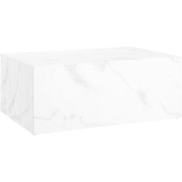 Salesfever Couchtisch &raquo;Almeria Wohnzimmertisch Stilvoller Beistelltisch 90/60 cm&laquo; Eleganz trifft Funktionalit&auml;t: 90x60cm, Marmoroptik-Folierung wei&szlig; 