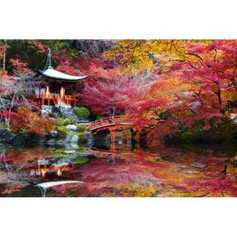 papermoon Fototapete &raquo;Japanischer Garten&laquo; bunt Vlies B/L: 4,5m x 2,8m, Bahnen: 9 Stk.