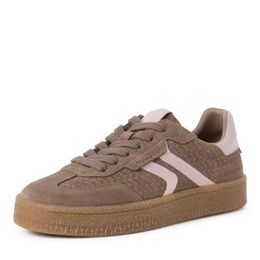 Tamaris Damen Plateausneaker Freizeitschuh, Halbschuh, Schn&uuml;rschuh im Retro-Look 36