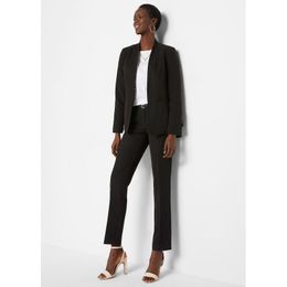 bonprix Damen bonprix Hosenanzug Set, 2 tlg. regular fit zweiteiliges Set, Kurzgr&ouml;&szlig;e, Regular Fit, eleganter Stil schwarz 38, K-Gr
