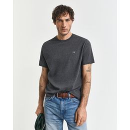 Gant Herren T-Shirt &raquo;REG SHIELD SS T-SHIRT&laquo; mit Logostickerei auf der Brust grau S