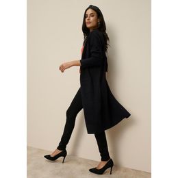 Tamaris Damen Strickjacke &raquo;mit figurumspielender Passform&laquo; in Longform aus kuschligem Viskosegestrick schwarz 32/34