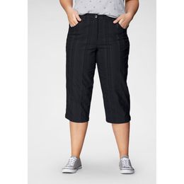 KjBRAND Damen KjBRAND Caprihose &raquo;Babsie: bequemer Oberschenkel&laquo; Sommerhose mit Strukturmuster schwarz 48, N-Gr
