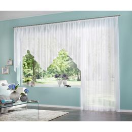 Gardine OTTO HOME, B:300cm H:100cm, wei&szlig;, Polyester, Polyester, Wohnzimmer, Gardinen, "Missy", Vorhang, Fertiggardine, Store, transparent