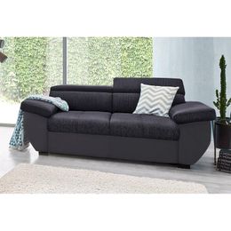 COTTA 2-Sitzer &raquo;Speedway&laquo; Big-Sofa mit Kopfteilverstellung schwarz Kunstleder SOFTLUX / Luxus-Microfaser (100% Polyester);Flachgewebe (100% Polyester)