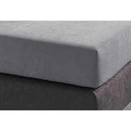Maintal Boxspringbett &raquo;Lago&laquo; in 3 verschiedenen Matratzenarten, H2 oder H3 grau Bezug Kopteil und seitliche Unterbox wahlweise Microvelours aus 100% Polyester
