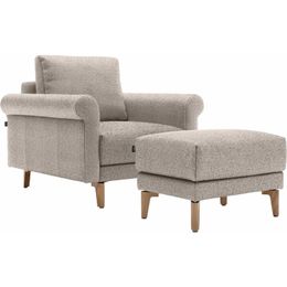 Creation BY ROLF BENZ Sessel &raquo;CR.450, Designsessel, Loungesessel&laquo; modern Landhaus, mit tollem Sitzkomfort, Breite 88 cm, Fu&szlig; Nussbaum bunt NaturLEDER 