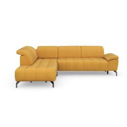 Sit & More sit&more Ecksofa &raquo;Cool L-Form&laquo; wahlweise mit Kopfteilverstellung und Vorziehsitz motorisch gelb B/H/T: 272cm x 79cm x 220cm, Luxus-Microfaser Paris, 