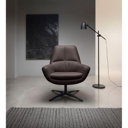 BETYPE Drehsessel &raquo;Be Organic Standard Back, Loungesessel&laquo; in elegantem Design mit Drehfunktion grau 100% Echtleder Semi-Anilin-Leder, Drehfunktion, B