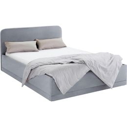 Westfalia Schlafkomfort Polsterbett inkl. Bettkasten bei Ausf&uuml;hrung mit Matratze grau Bezug Bett: wahlweise Microfaser (100% Polyester), Strukturstoff (77% Polyester, 23% 