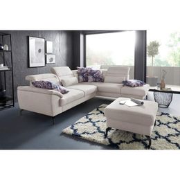 Sit & More sit&more Ecksofa &raquo;Percy L-Form&laquo; 15 cm Fu&szlig;h&ouml;he, Sitztiefenverstellung, wahlweise in 2 Fu&szlig;farben beige B/H/T: 270cm x 235cm, Luxus-Microfaser Paris, 