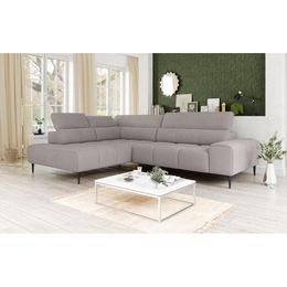 OTTO home Ecksofa &raquo;Theo L-Form, B: 298 cm&laquo; mit Kopfteilverstellung, optional Sitztiefenverstellung grau 100% Polyester (PES) B/H/T: 298cm x 222cm, 