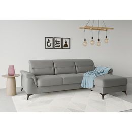 Sit & More sit&more Ecksofa &raquo;Sinatra L-Form&laquo; mit Recamiere, optional mit Kopfteilverstellung und Armteilfunktion grau 100% Polyester B/H/T: 258cm x 85cm x 170cm,