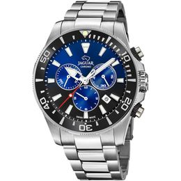 Jaguar Herren Chronograph Armbanduhr, Quarzuhr, Herrenuhr, Saphirglas, Stoppfunktion, Swiss Made silber Einheitsgr&ouml;&szlig;e