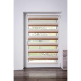 K-home Doppelrollo &raquo;mit sch&ouml;nen Farbverlauf&laquo; Lichtschutz ohne Bohren freih&auml;ngend braun Polyester 150cm, einseitig verschiebbar, 30cm