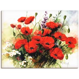 Artland Wandbild &raquo;Blumen Zusammenstellung III&laquo; Blumen 1 Stk. tlg. als Leinwandbild, Poster in verschied. Gr&ouml;&szlig;en rot Leinwand B/H/T: 120cm x 90cm, Leinwandbild