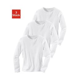 H.I.S. H.I.S Kinder Langarmshirt 3er-Pack, in Rippenqualit&auml;t wei&szlig; 176