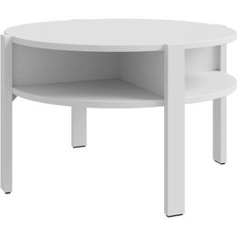 FORTE Beistelltisch &raquo;Tobago, runder Couchtisch mit 4 Ablagef&auml;chern, B/H/T 74,4/45,5/74,4 cm&laquo; Durchmesser ca. 74,5 cm grau B/H/T: 74,4cm x 45,5cm x 