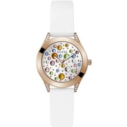 Guess Damen Quarzuhr &raquo;MINI WONDERLUST&laquo; Armbanduhr, Damenuhr wei&szlig; Einheitsgr&ouml;&szlig;e