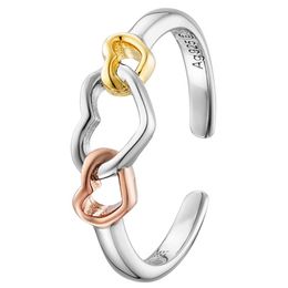 Engelsrufer Damen Silberring &raquo;With Love - Herzensangelegenheit Tricolor&laquo; rosa 1,6 g, Silber 925 (Sterlingsilber)
