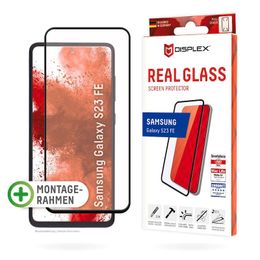 Displex Displayschutzglas &raquo;Real Glass&laquo; f&uuml;r Samsung Galaxy S23 FE Displayschutzfolie Displayschutz kratzer-resistent 10H splitterfest transparent Glas Kontur 