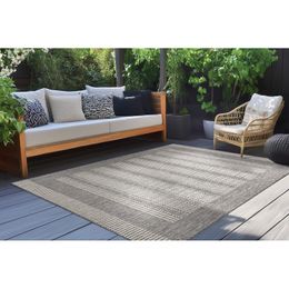 Kayoom Teppich &raquo;Nibru 125&laquo; rechteckig 5 mm H&ouml;he Flachgewebe, In- und Outdoor geeignet, schnell trocknend grau Polypropylen B : 160cm 1 Stk., 5mm, L: 230cm