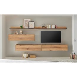 Home Affaire Wohnwand &raquo;City/Giron, moderne Anbauwand, Komplettset in vielen Farben verf&uuml;gbar&laquo; Set, 5 Stk. tlg. braun Holzwerkstoff B/H/T: 340cmcm x 