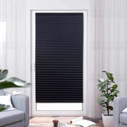 K-home Plissee &raquo;COMO&laquo; Lichtschutz freih&auml;ngend schwarz Obermaterial: 100% Polyester 130cm, einseitig verschiebbar, 70cm