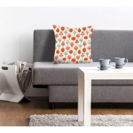 queence Dekokissen &raquo;Reinhard&laquo; mit sch&ouml;nen Laubb&auml;umen orange Polyester B/L: 40cm x 40cm, 1 Stk.