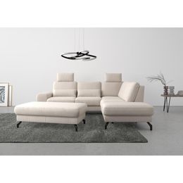 Sit & More sit&more Ecksofa &raquo;Cinturo L-Form&laquo; inklusive Sitztiefenverstellung und Federkern, Sitzh&ouml;he 45 cm grau B/H/T: 260cm x 88cm x 226cm, Luxus-Microfaser 