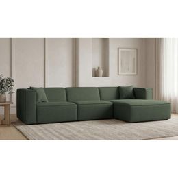OTTO home Ecksofa &raquo;Tammie&laquo; Breite 312 cm, Webstoff fein, bodentief, mit Wellenunterfederung gr&uuml;n 100% Polyester B/H/T: 312cm x 73cm x 154cm, Webstoff 
