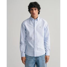 Gant Herren Langarmhemd &raquo;Slim Fit Oxford Hemd strukturiert langlebig dicker&laquo; Oxford Hemd Slim Fit blau L, N-Gr