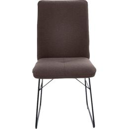 K+w Komfort & Wohnen K+W Komfort & Wohnen Kufenstuhl () 1 Stk.Drahtgestell in Metall schwarz, Griff am R&uuml;cken, Steppung im Sitz braun B/H/T: 46cm x 91cm x 62cm, 1 Stk., 