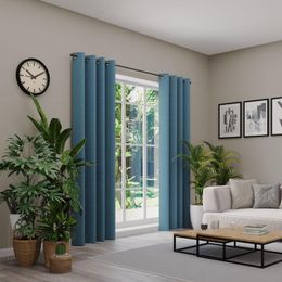 Neutex for you! Vorhang &raquo;BELMONDO&laquo; &Ouml;sen 1 Stk. tlg. Uni mit samtiger Oberfl&auml;che, nach Ma&szlig; blau Polyester 165cm, &Ouml;sen, 138cm