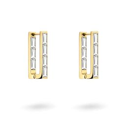Liebeskind Berlin Damen Paar Creolen &raquo;Schmuck Geschenk Edelstahl Ohrringe Sparkling Link&laquo; mit Zirkonia (synth.) gold Edelstahl
